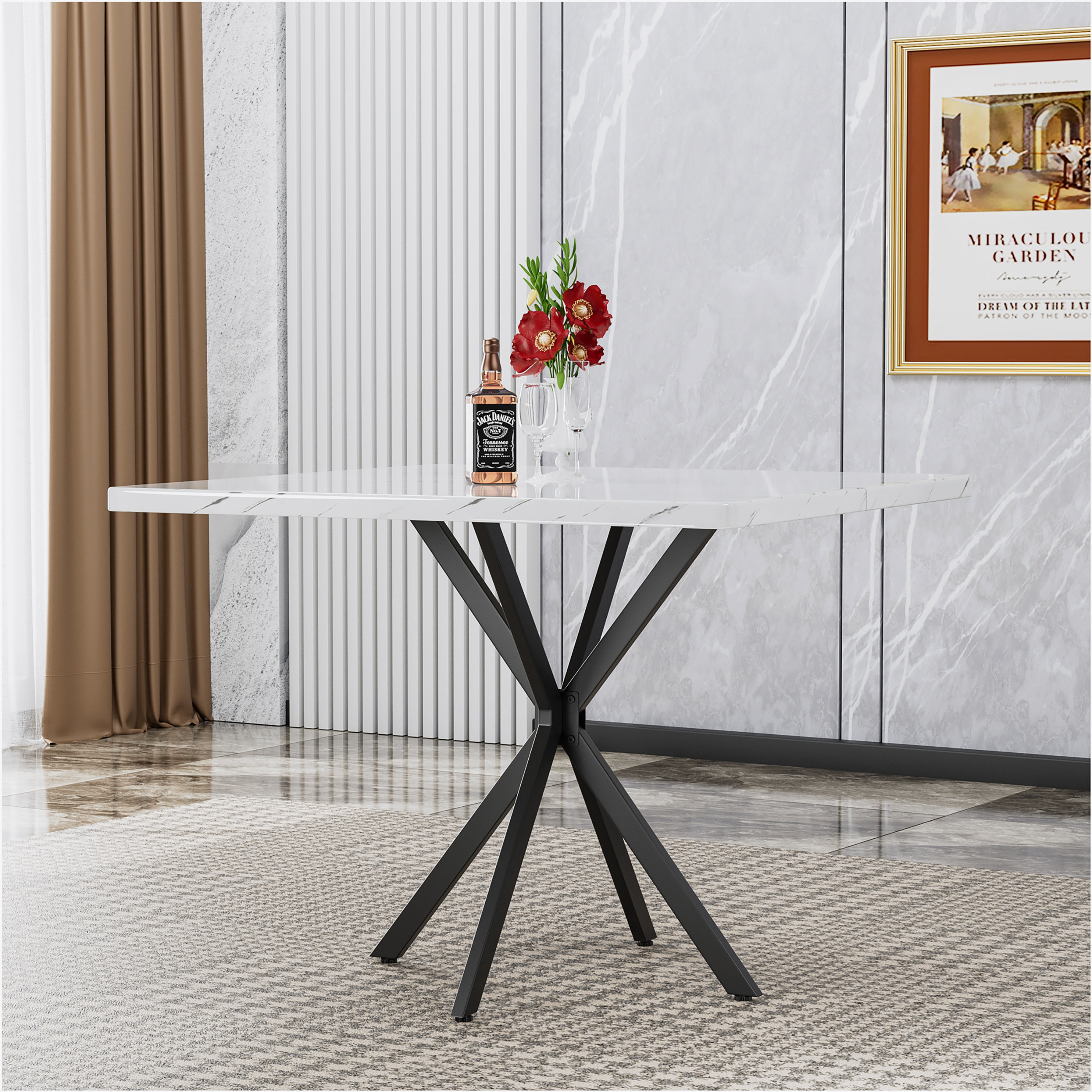 Ivy Bronx Square Dining Table, Mid Century Modern Square Dining Table ...