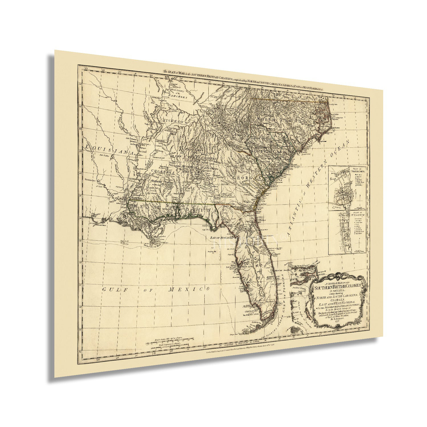 Williston Forge 1776 Old Map Of Southern British Colonies In America ...