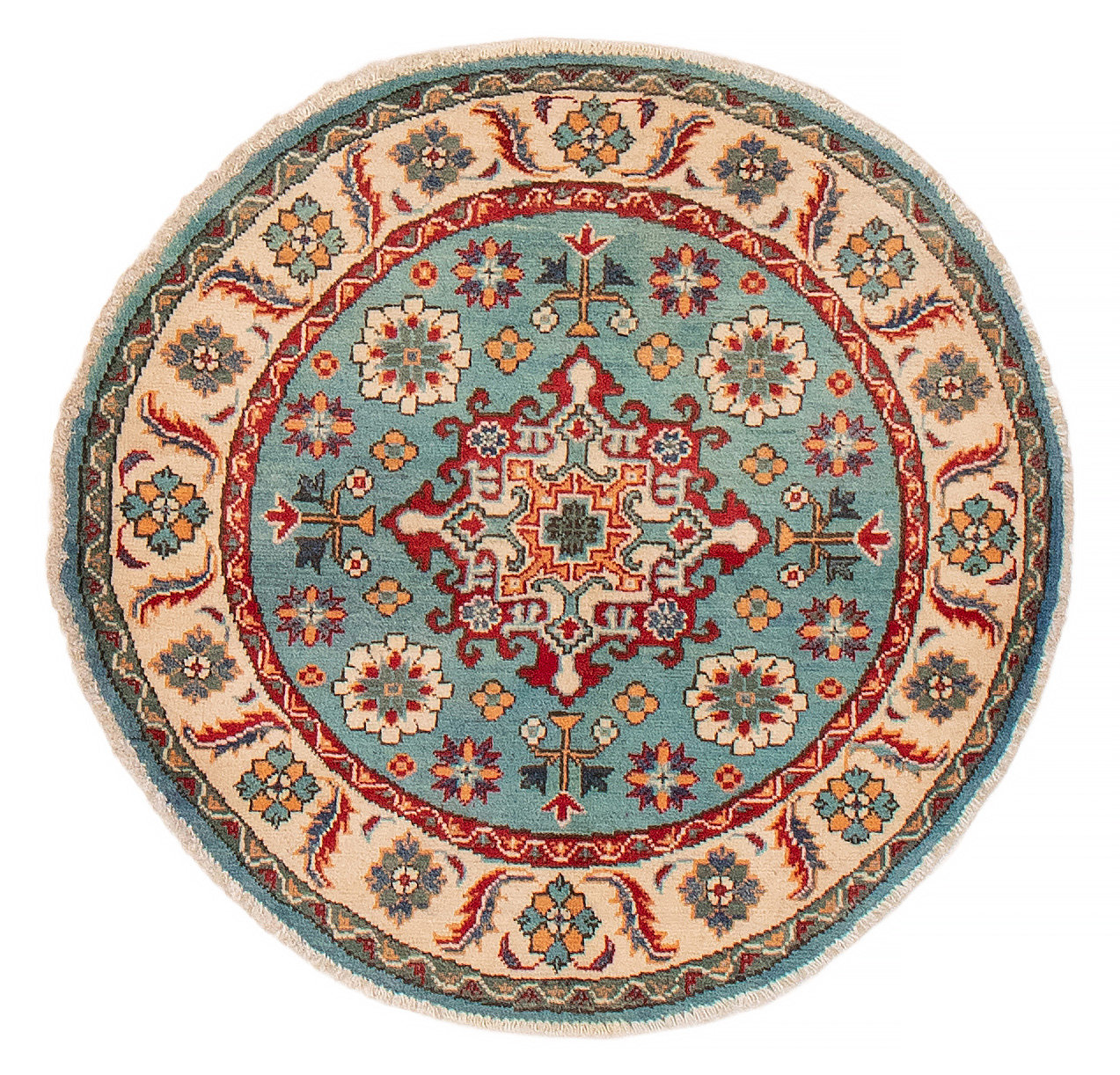 Isabelline Annalyse One-of-a-Kind Round 3'3" X 3'2" New Age Round Wool ...