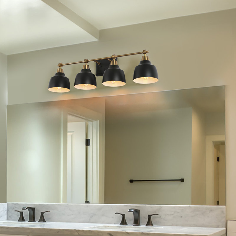 17 Stories Escarment 4 - Light Black and Gold Vanity Light & Reviews ...