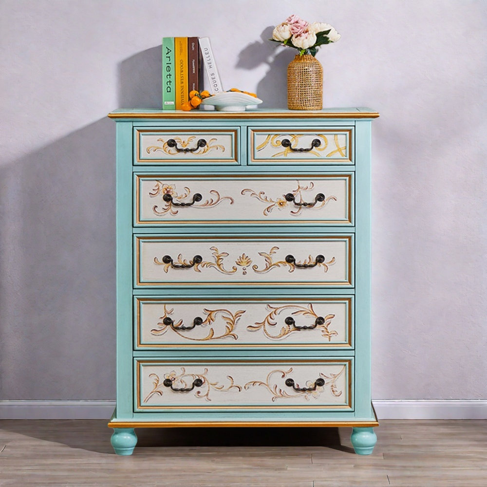 NICECABINET Vintage Country Painted Wooden Accent Chests | Wayfair