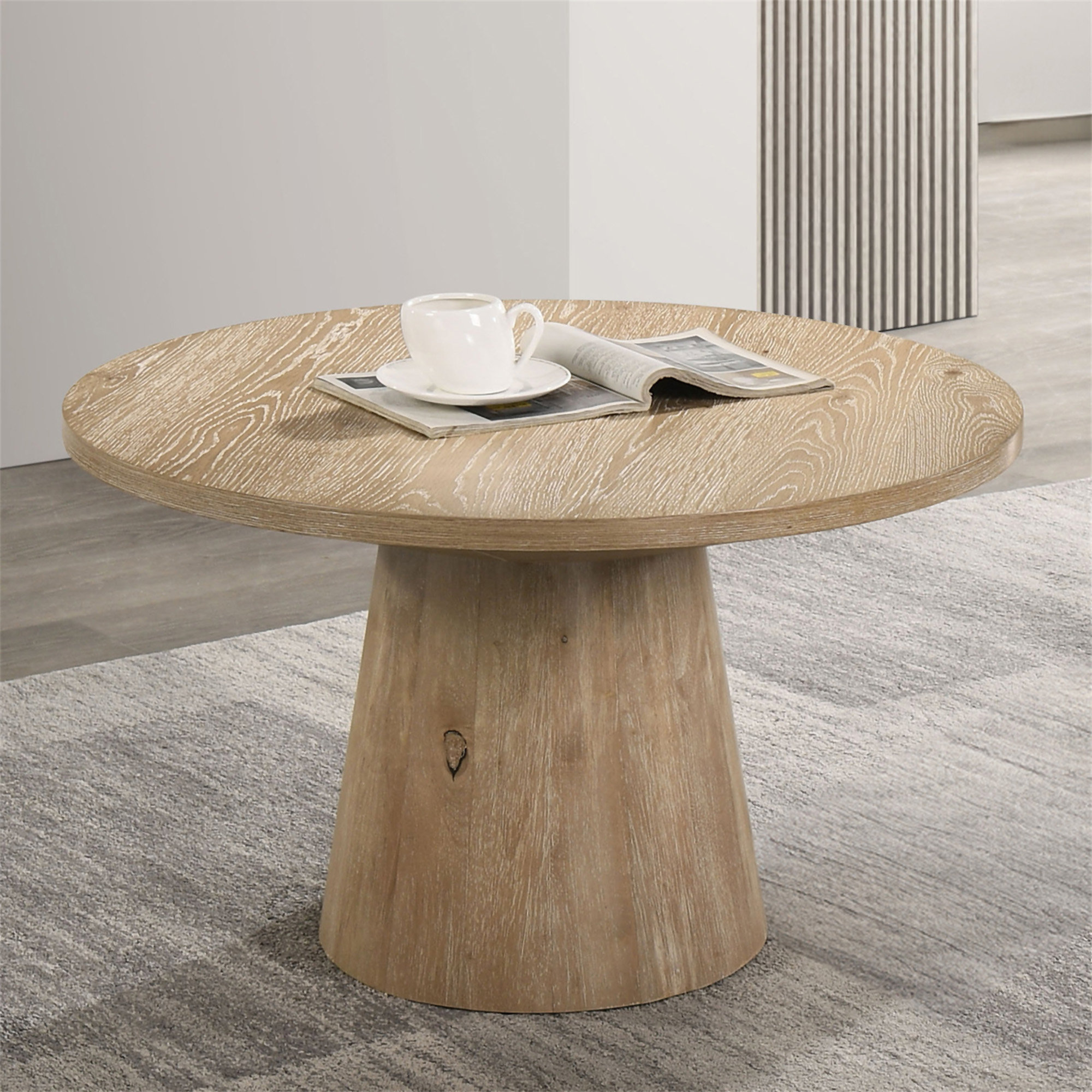 Corrigan Studio® Contemporary Style Round Coffee Table With Cone Shape ...