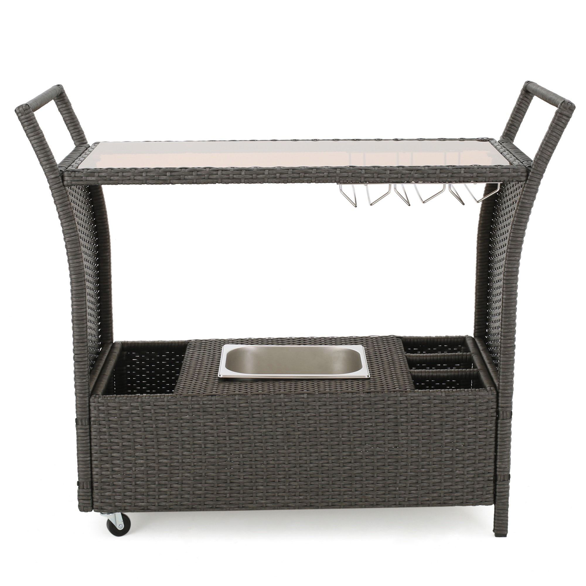 Ophelia & Co. PE KD BAR CART,TEMPERED GLASS | Wayfair