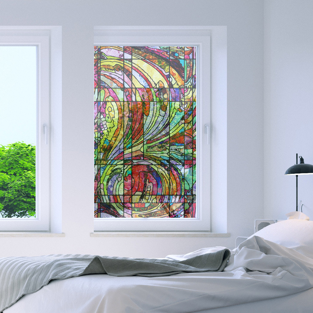 Ebern Designs Non-Adhesive Decorative Privacy Window Film Static Cling ...