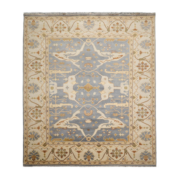 Oriental Rug of Houston Wool Moroccan Area Rug in Blue/Beige | Perigold