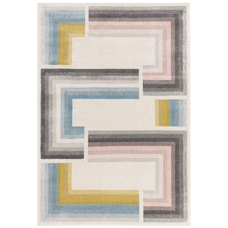 Langley Street Geo Pastel Ivory/Multi Area Rug | Wayfair.co.uk