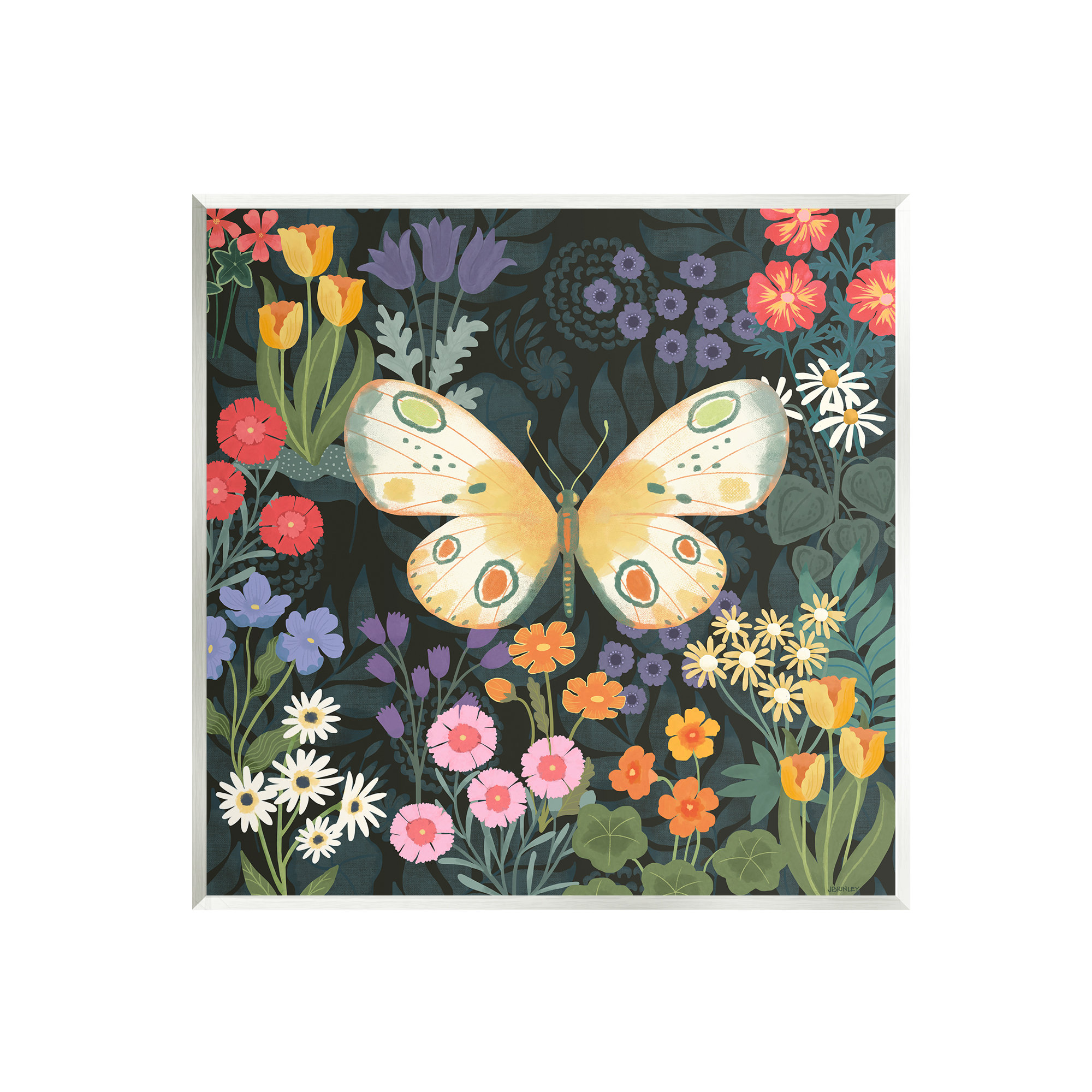 Stupell Industries " Garden Pattern & Butterfly " by Levison Design ...