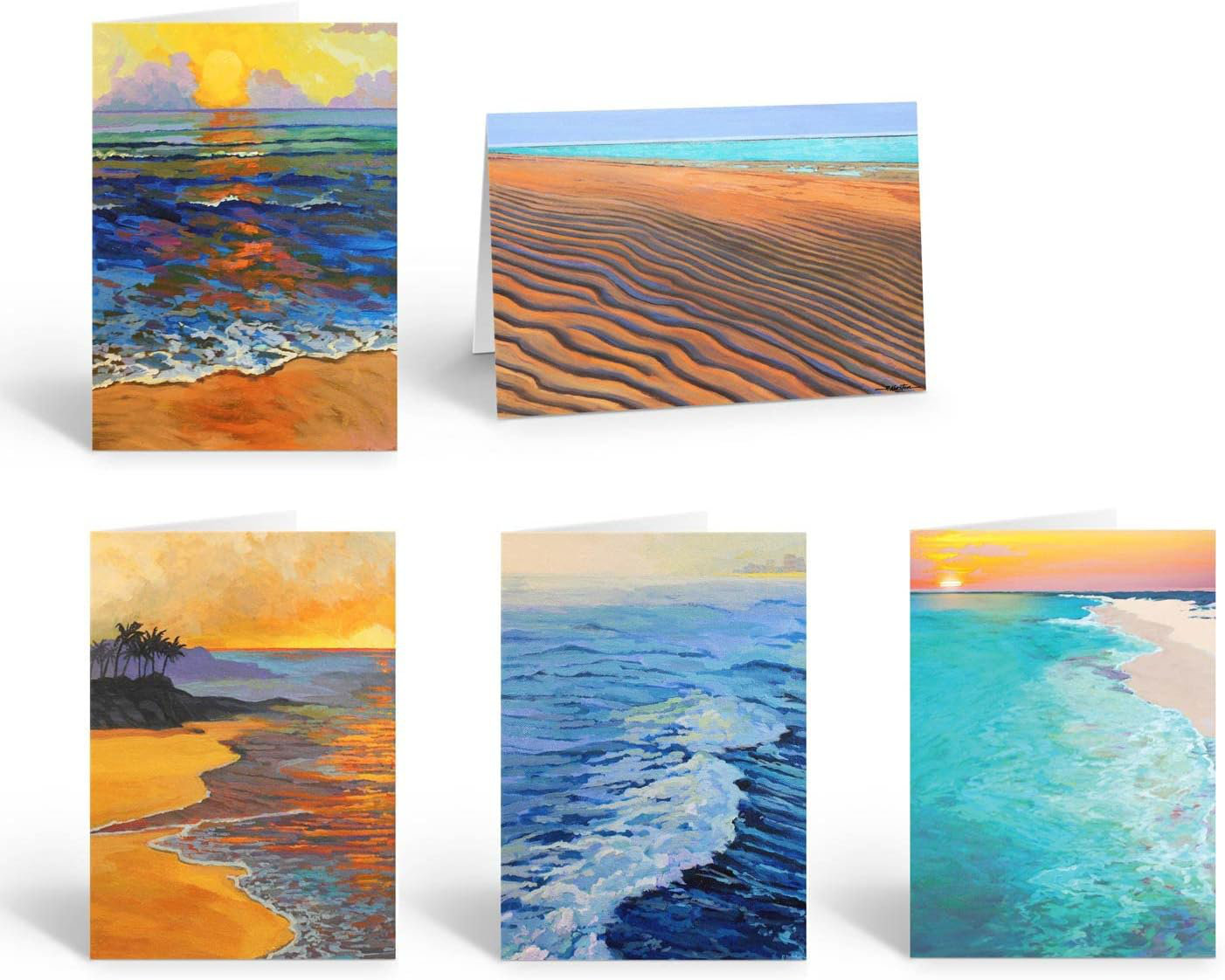 The Holiday Aisle® - 10 A Variety of Beach Note Cards, Beach Ocean ...
