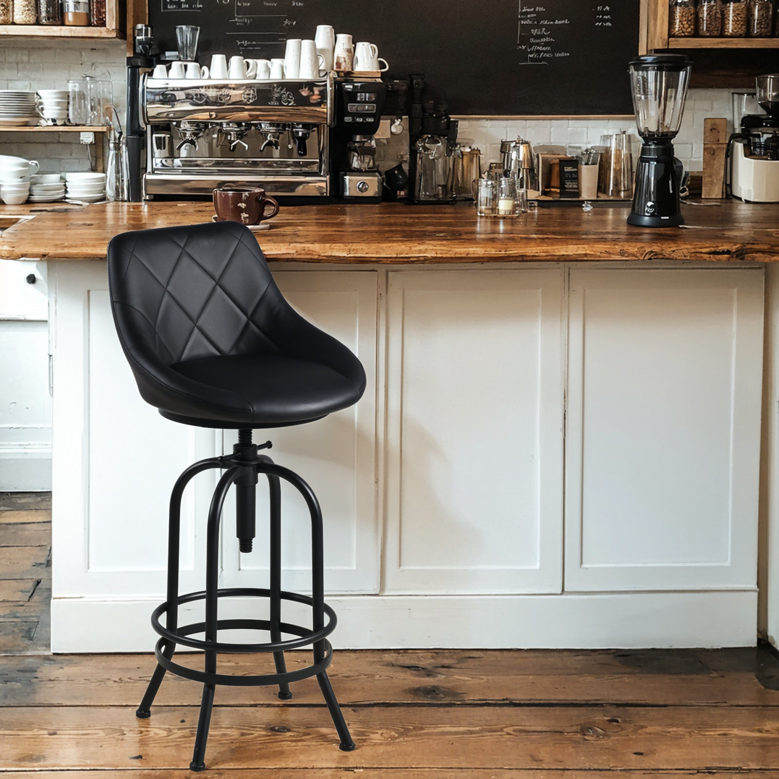 Trent Austin Design® Industrial Bar Stool With Leather Backrest 29.53 ...