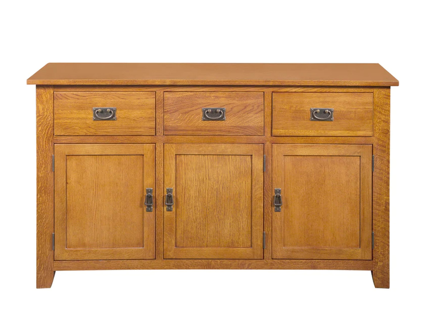 Loon Peak Dyshon 58.5" Wide 3 Drawer Oak Solid Wood Sideboard - Wayfair ...