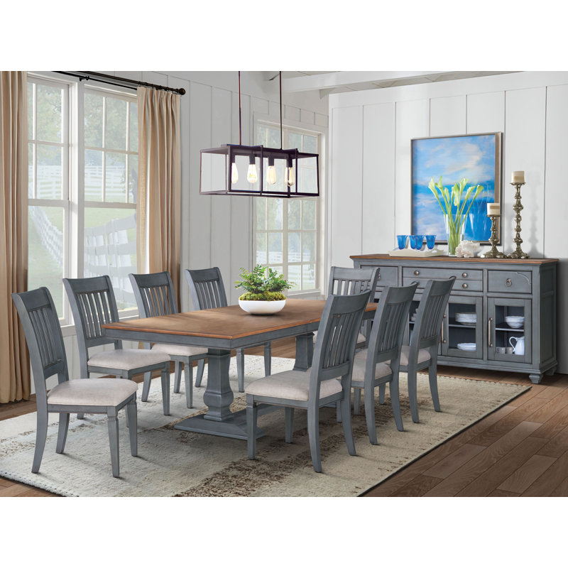 Alcott Hill® Wauneta Extendable Double Pedestal Dining Table | Wayfair