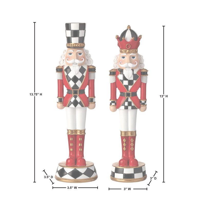 The Holiday Aisle® 13" Resin Nutcracker On Base Set of 2 & Reviews ...