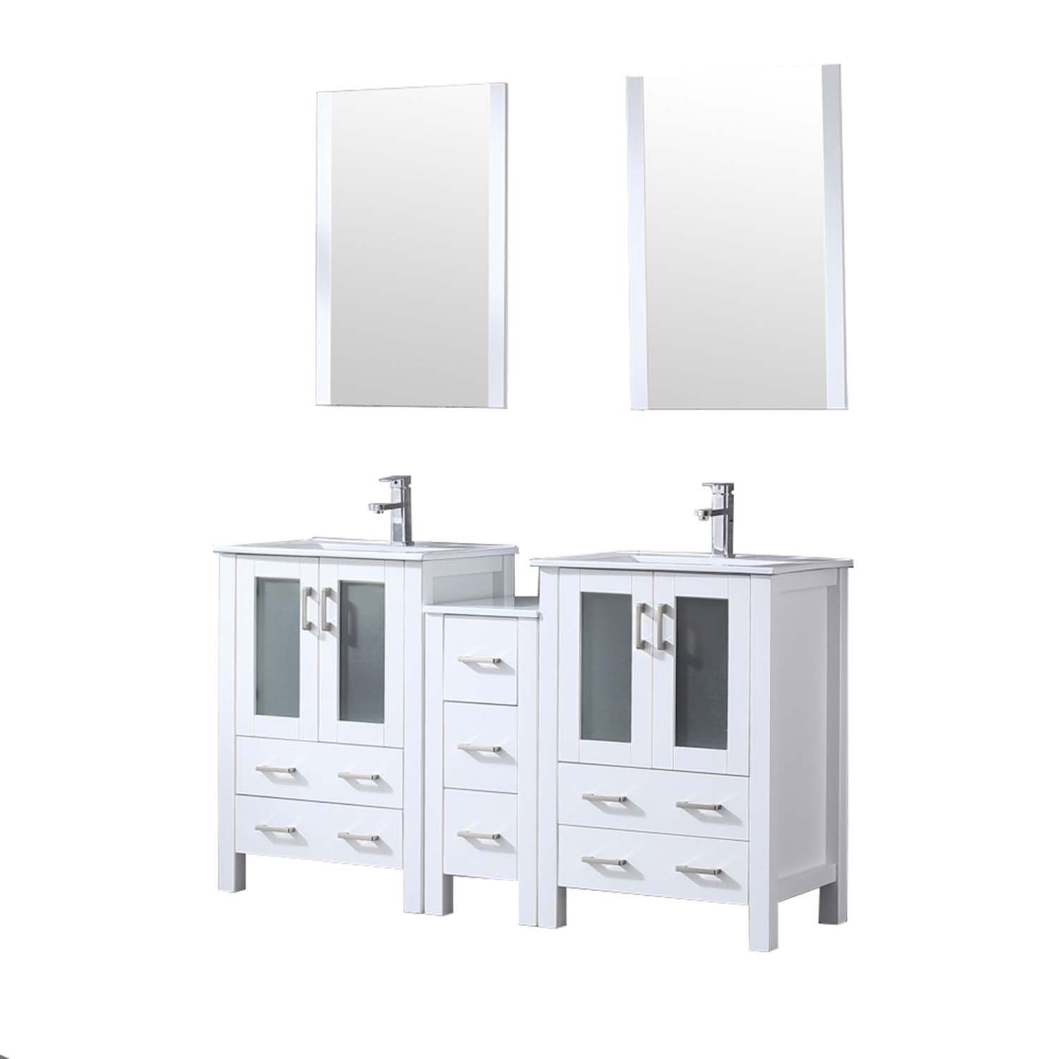 Wildon Home® Charming Double Bath Vanity With Side Cabinet And Multiple ...