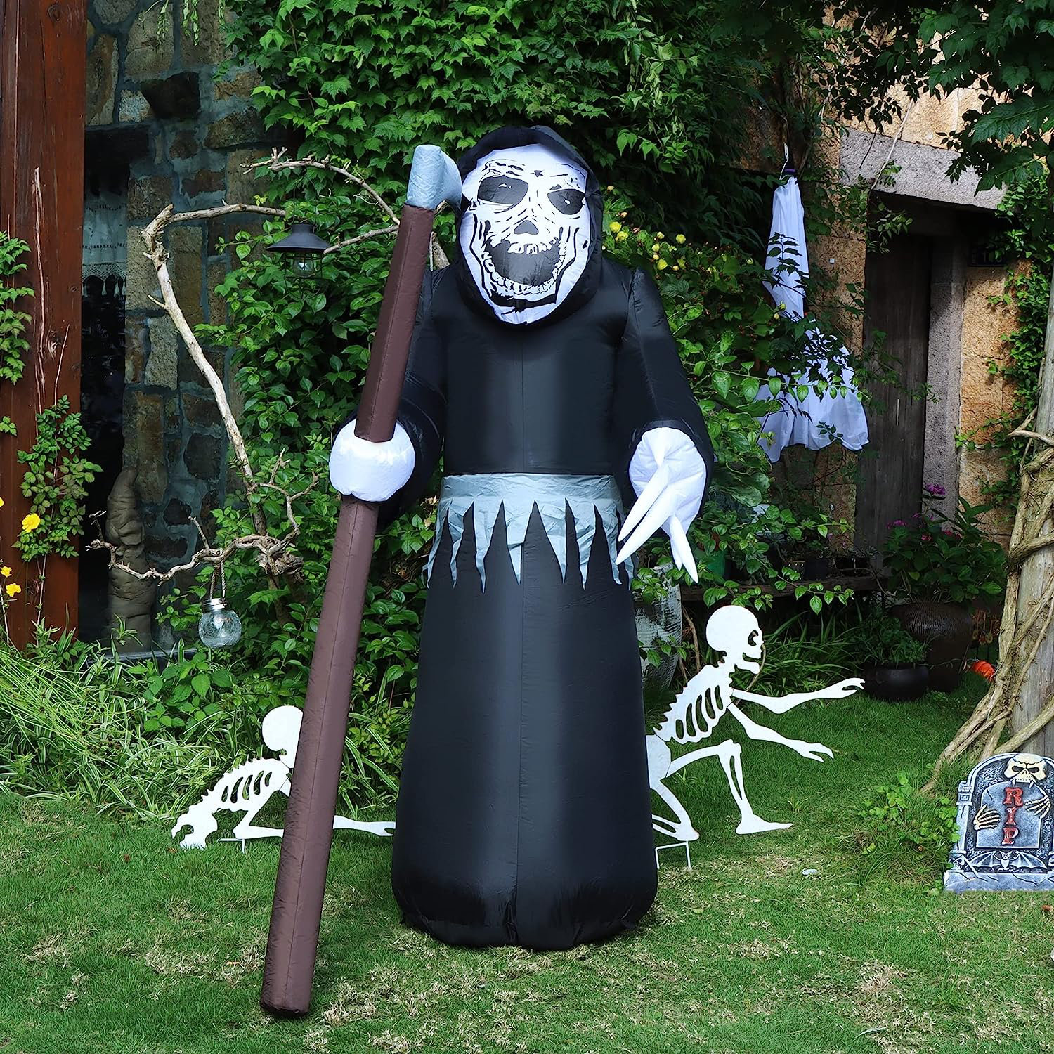 The Holiday Aisle® Khris Grim Reaper Ghost Inflatable | Wayfair