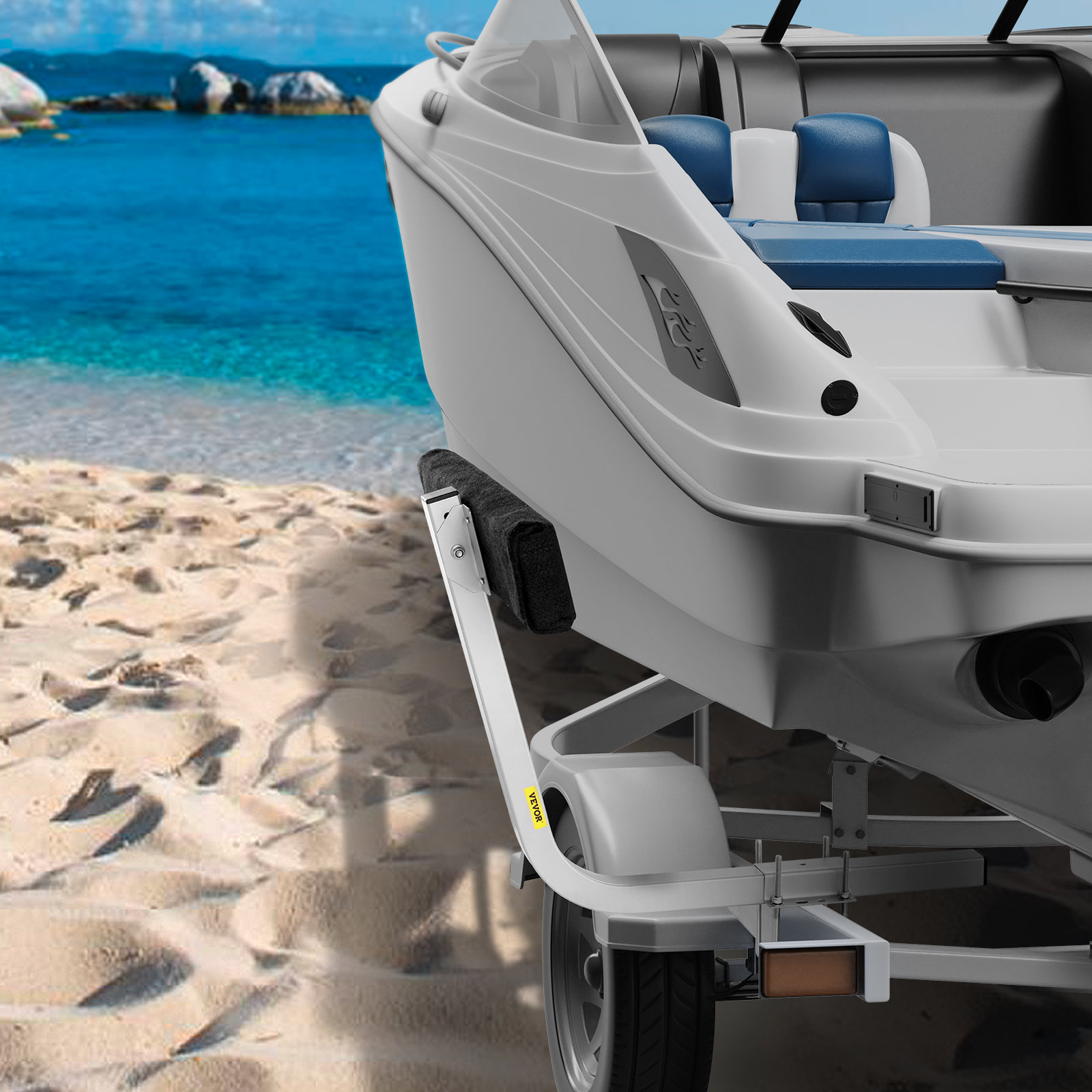 VEVOR Marine Trailer Assistant, 27.6” Flexibly Adjustable Bunk Guide ...