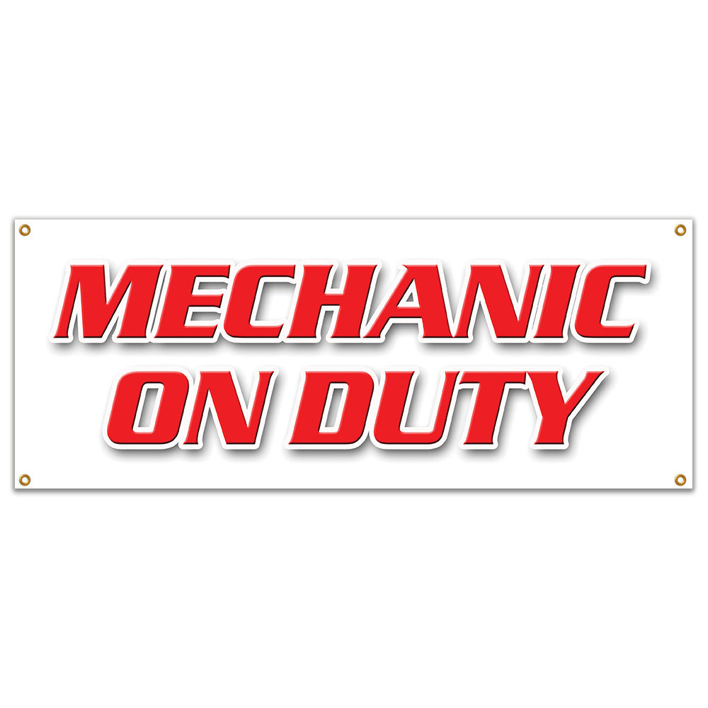 SignMission MECHANIC ON DUTY BANNER SIGN Repair Shop Automotive Tools ...