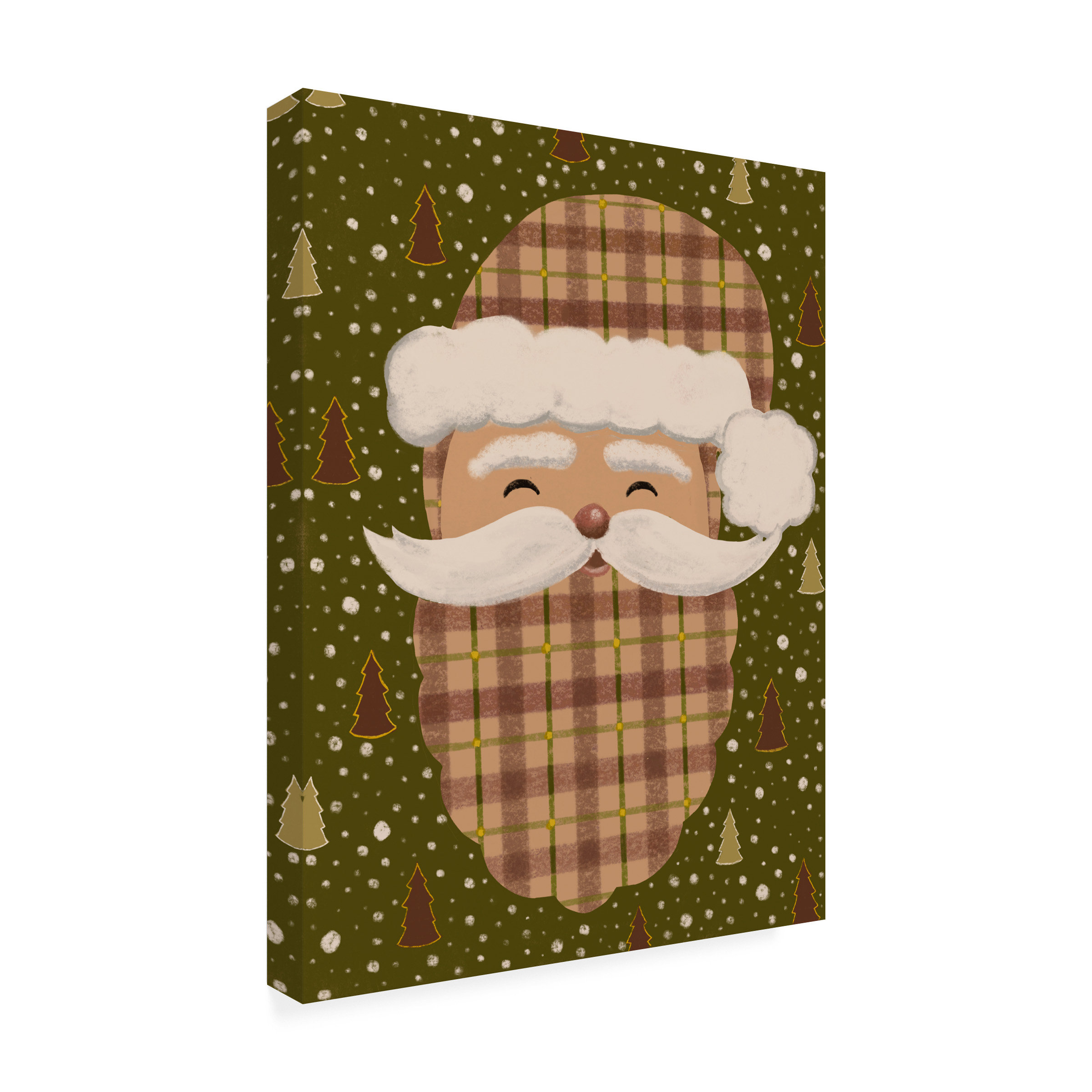 The Holiday Aisle® Plaid Santa by Christine Rotolo - Unframed Painting ...