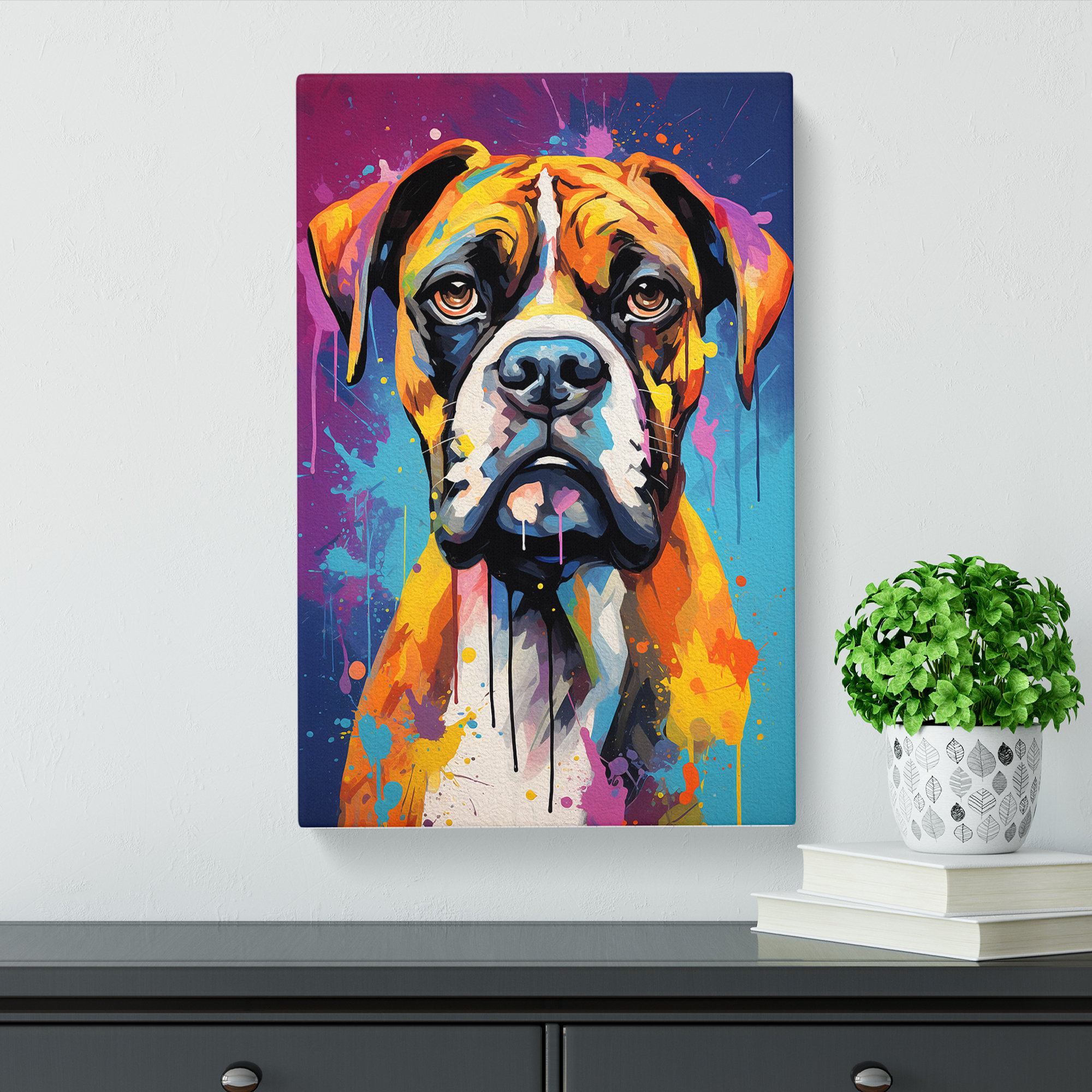 Marlow Home Co. Boxer Dog Abstract - No Frame Art Prints | Wayfair.co.uk