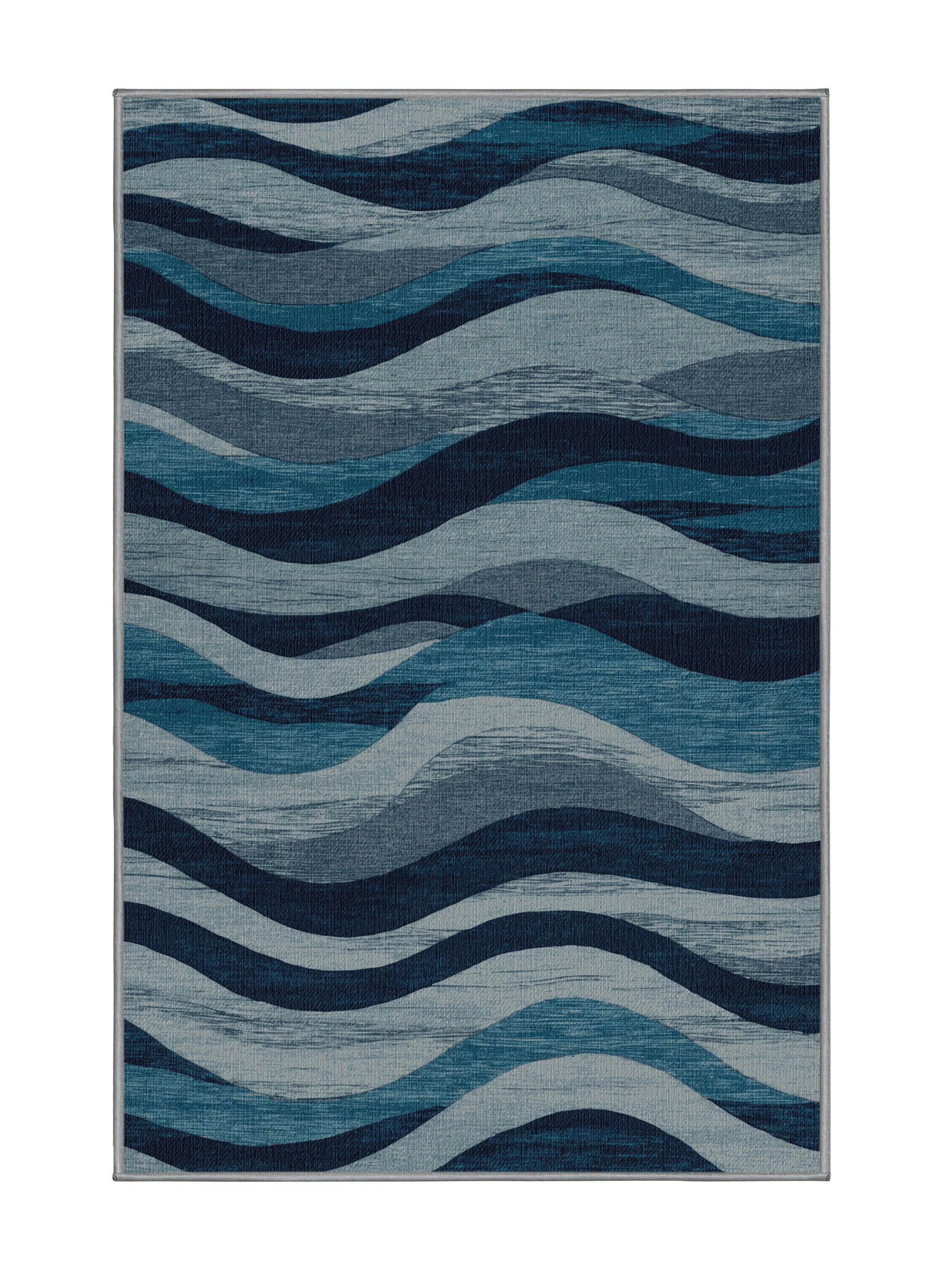 Rosecliff Heights Washable Ocean Waves Deluxe Coastal Area Rug | Wayfair