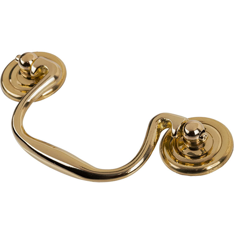 UNIQANTIQ HARDWARE SUPPLY Plain Cast Brass Swan Neck Drawer Bail Pull ...
