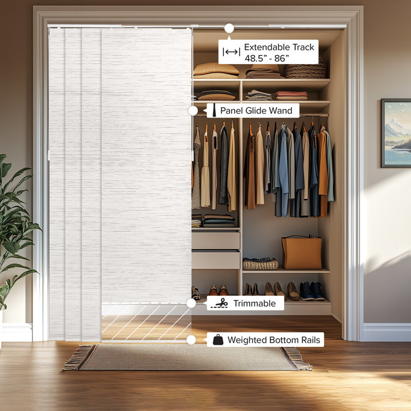 Hokku Designs Adjustable Panel Track Blinds, Light Filtering | Wayfair
