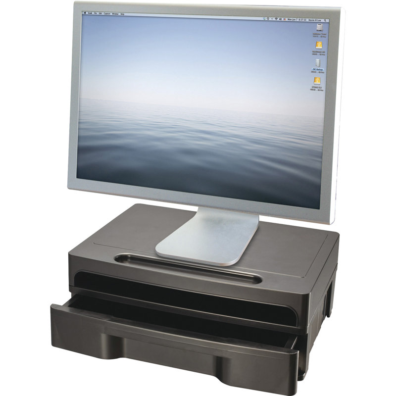 OFFICEMATE INTERNATIONAL CORP. Plastic Monitor Stand with Drawers | Wayfair