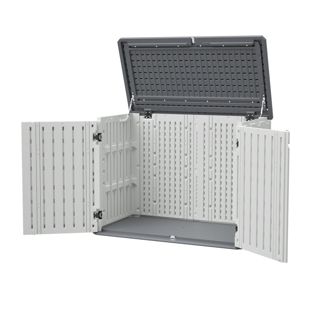 COFVIAL Horizontal Storage Shed - Weather & UV Resistant Lockable Large ...