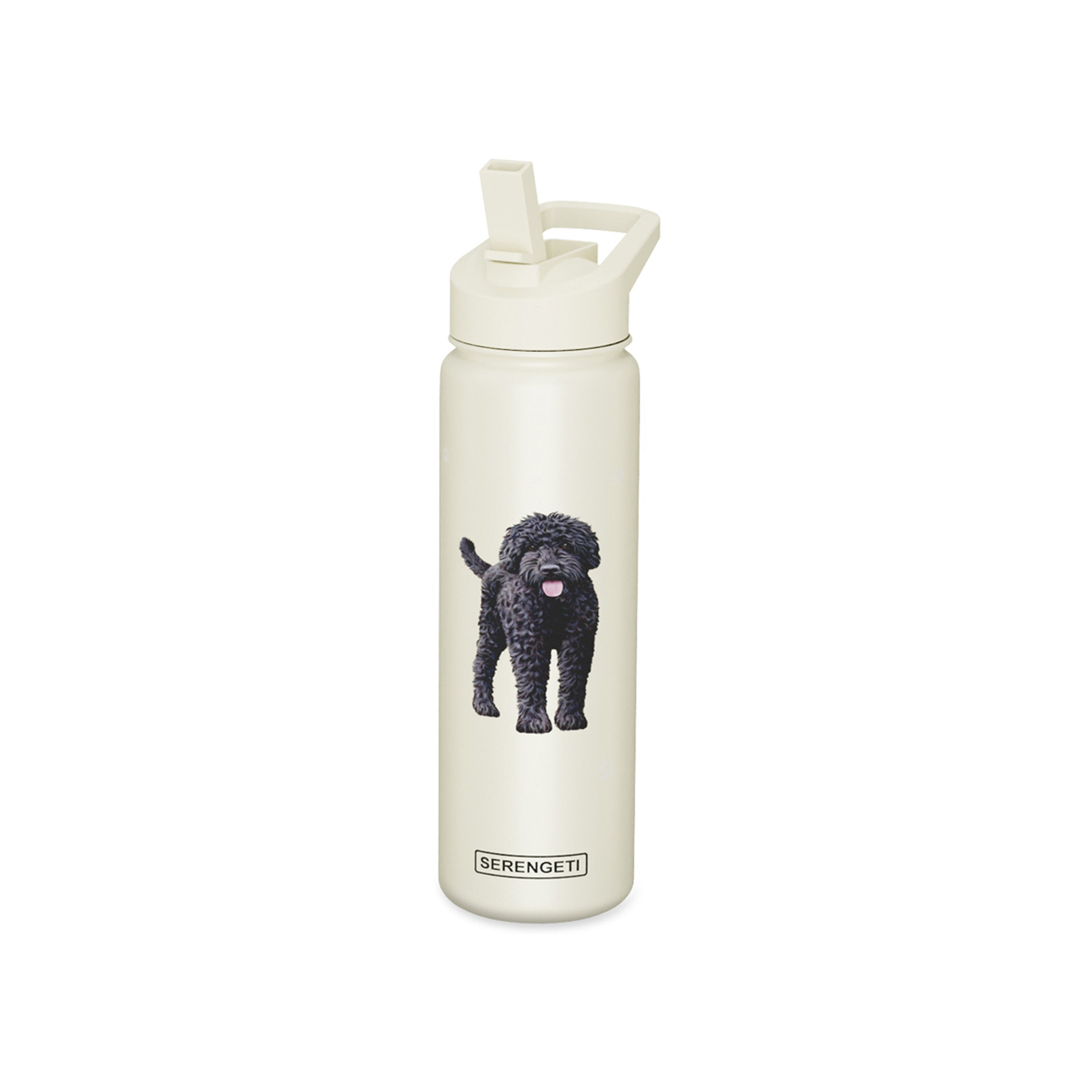 E&S Imports Labradoodle, Black Stainless Steel Water Bottle 24 Oz. With ...