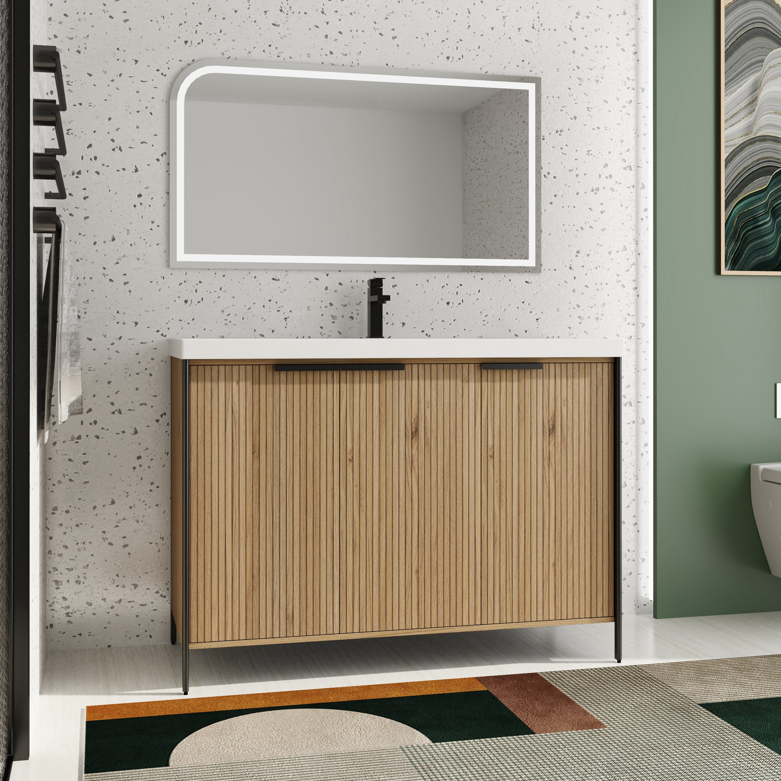 Latitude Run® 48'' Freestanding Single Bathroom Vanity With Resin ...