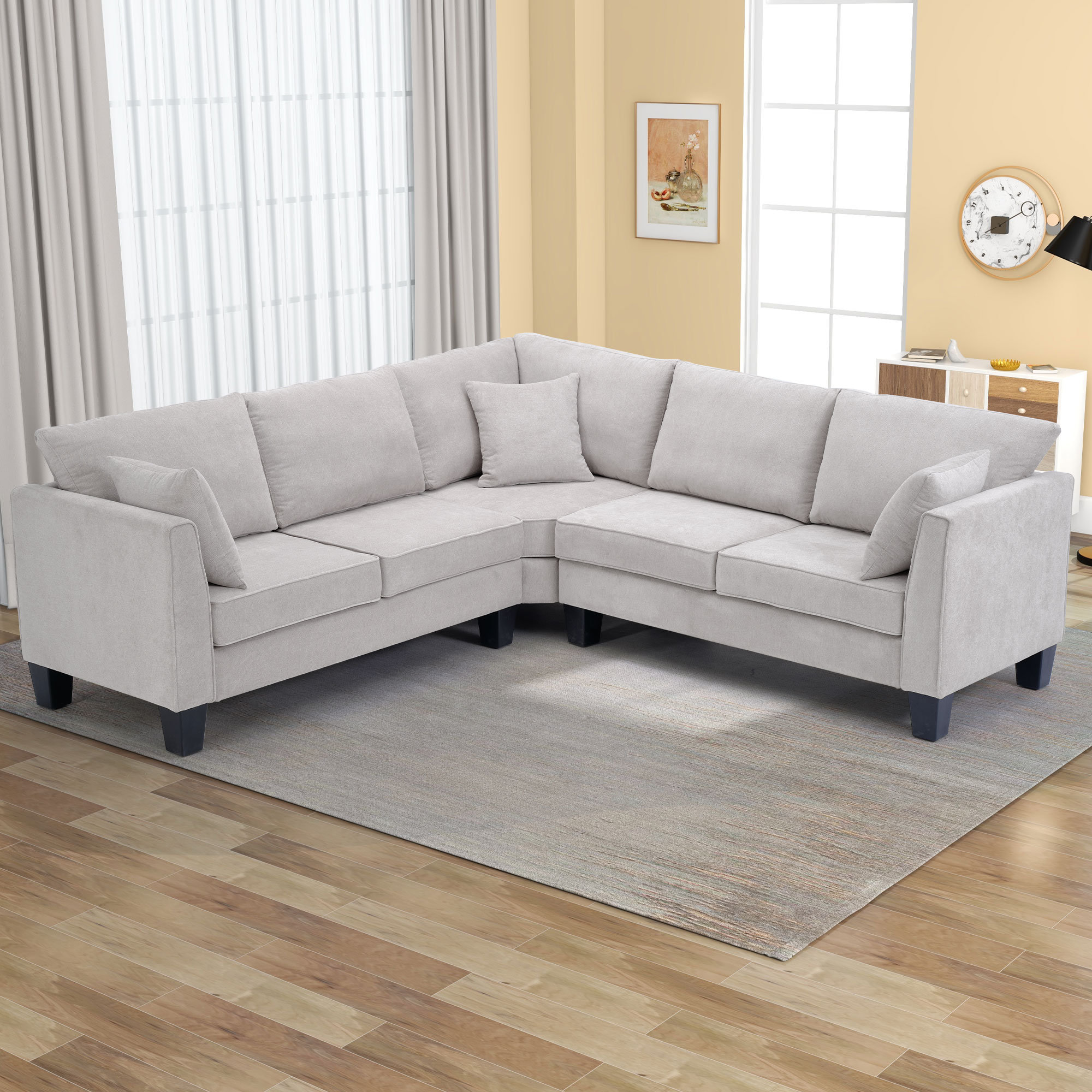 Latitude Run® 3 - Piece 89'' Wide Modern Soft Fabric Upholstered ...