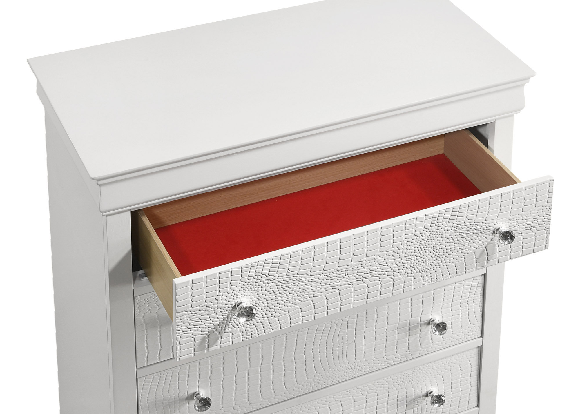 ExpressThrough 5-Drawer Tall Chest Modern 1Pc Beige Champagne Texture ...