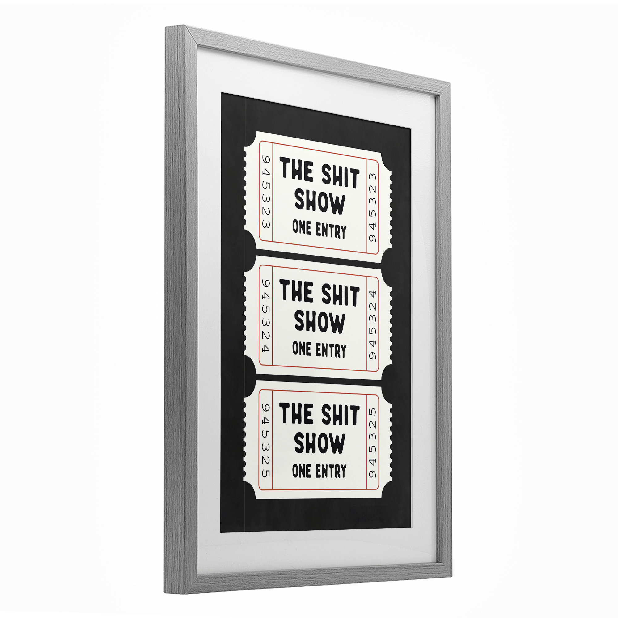 Ebern Designs Sh*t Show Bathroom Tickets Framed Print Under Glass ...