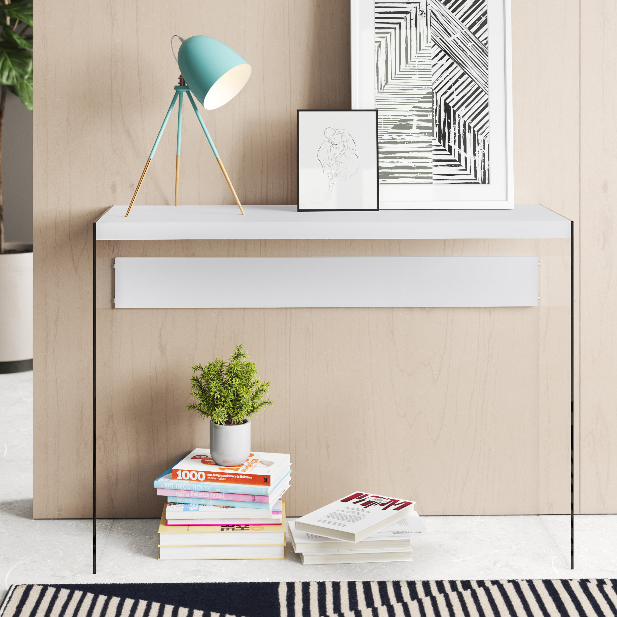 Zipcode Design™ Table d'appoint, console, vestibule, étroit, canapé ...