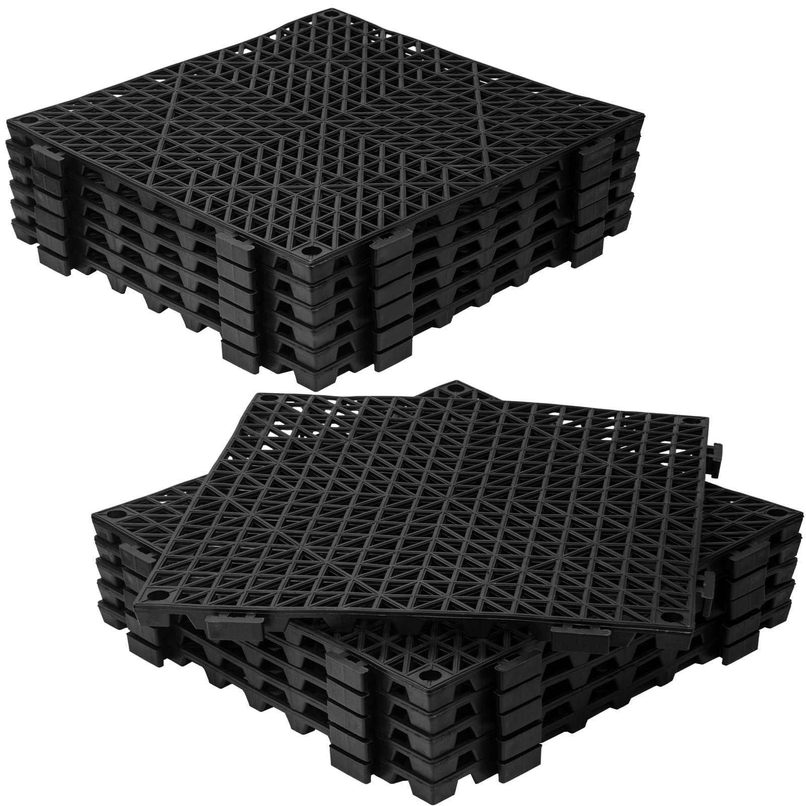 Runbang 12Pcs Drainage Interlocking Floor Tiles 11.8" X 11.8", Modular ...