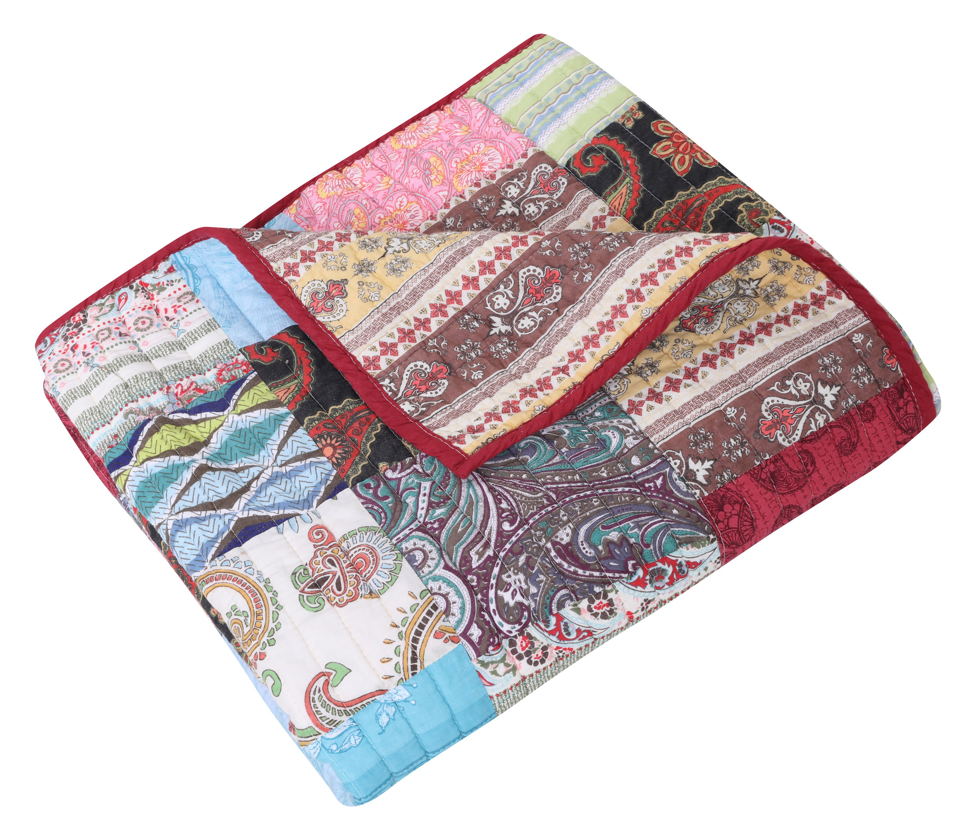 Greenland Home Fashions Bohemian Dream 100% Cotton Patchwork Throw ...