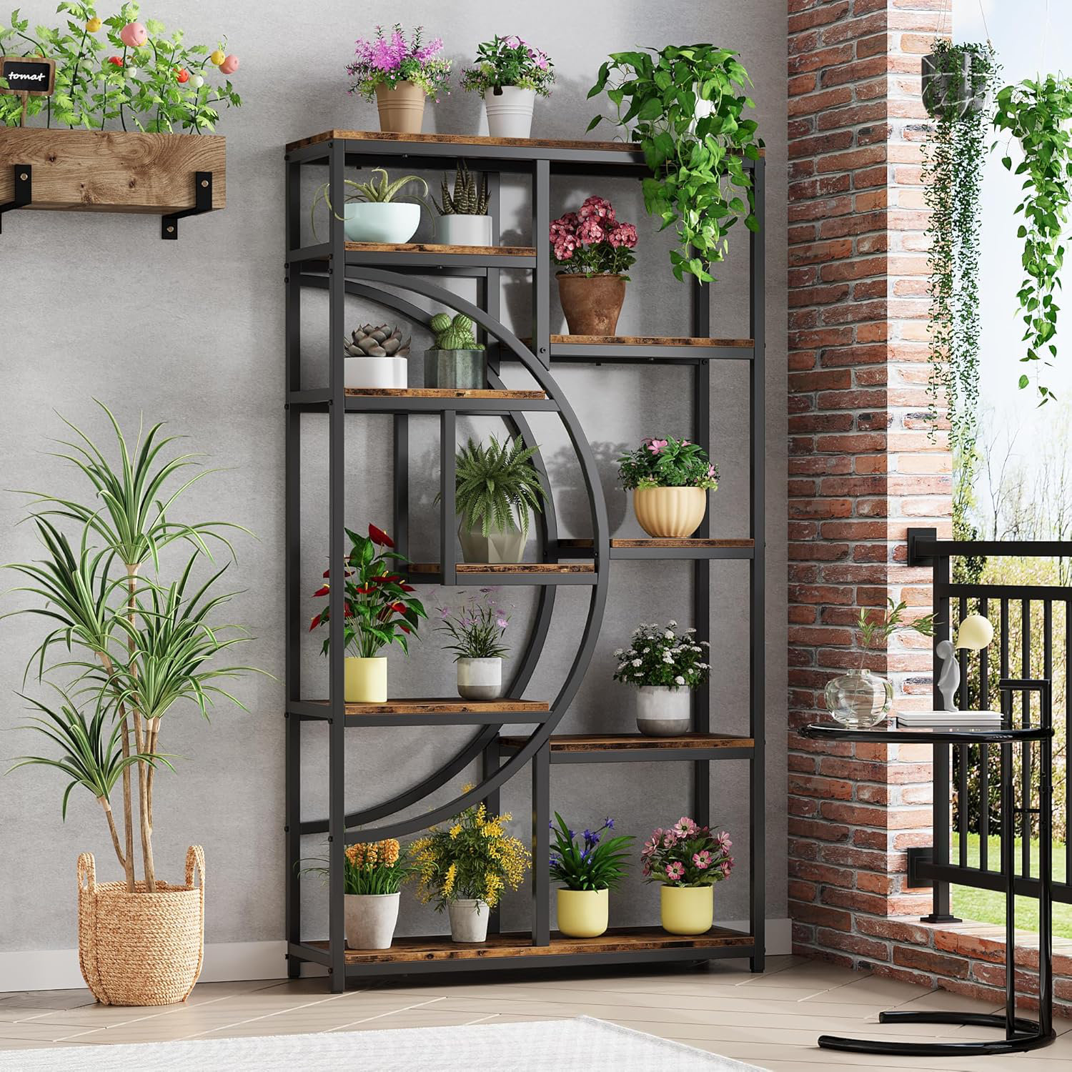 17 Stories Tall Storage Rack with 9 Tiers, Display Shelf, Indoor Plant ...