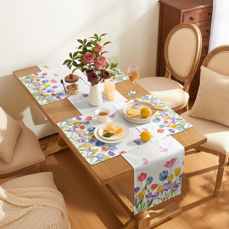 spring dining room table runner
