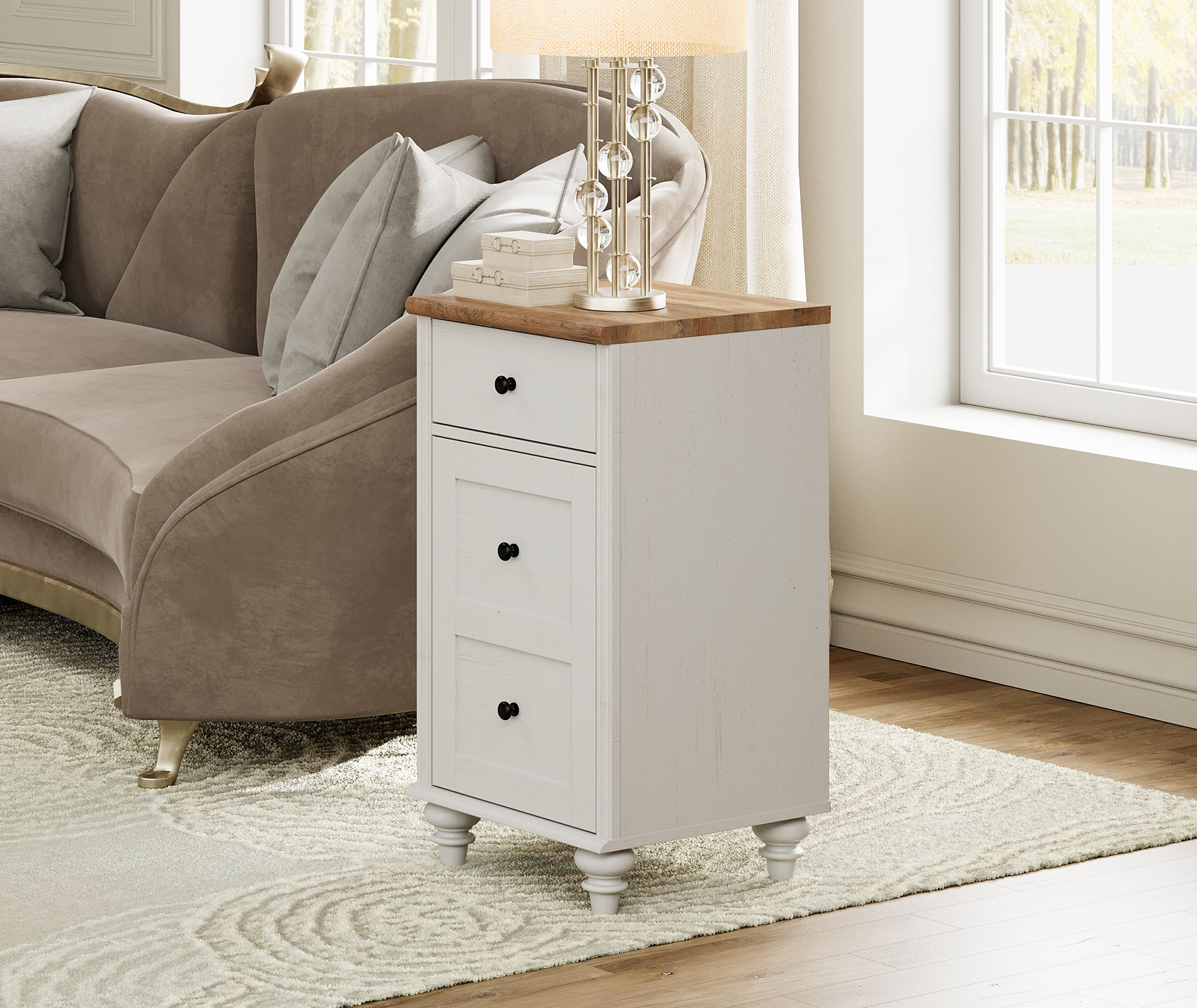 One Allium Way® Set Of 2 End Tables With Charging Station & Storage ...