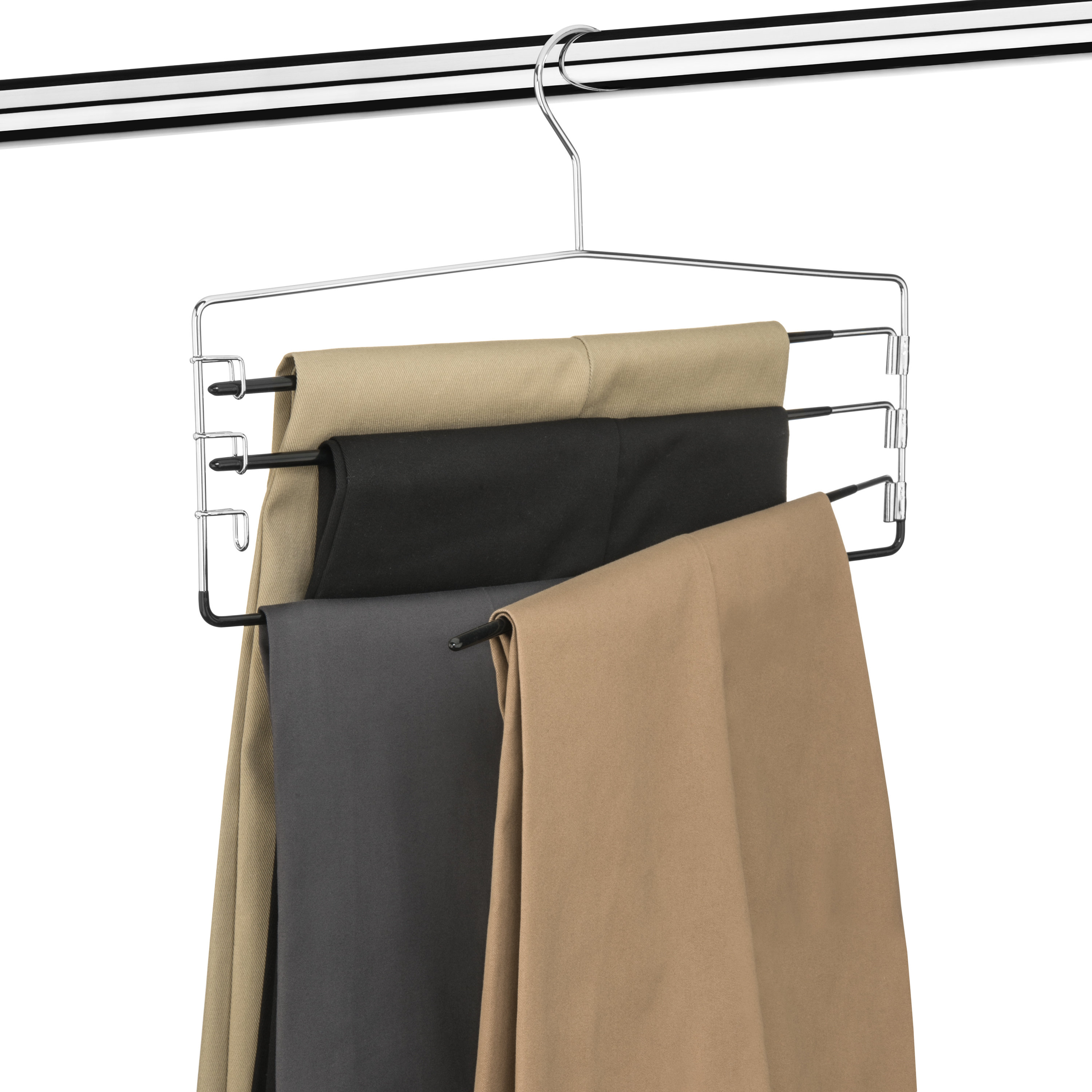 USTECH Skirt Hanger-4 Tier, Metal, Non-Slip Multilayer Hanger, Closet ...