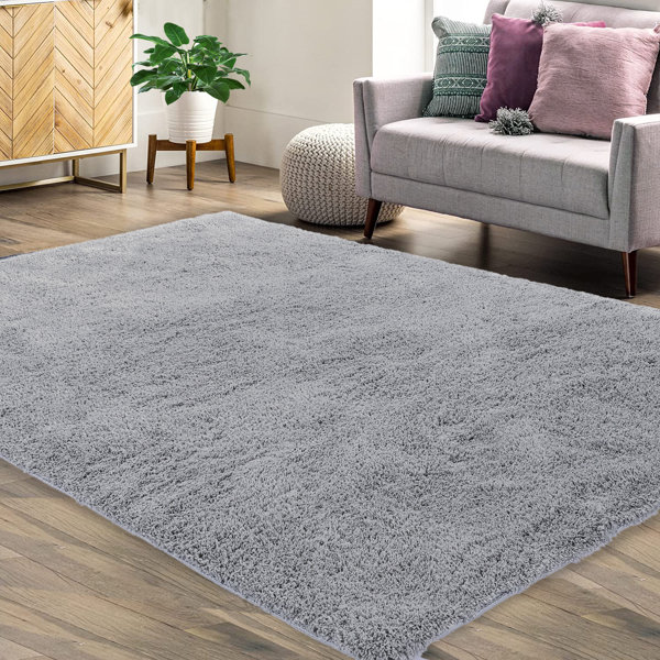Ebern Designs Dimetra Polyester Pale Gray Rug | Wayfair