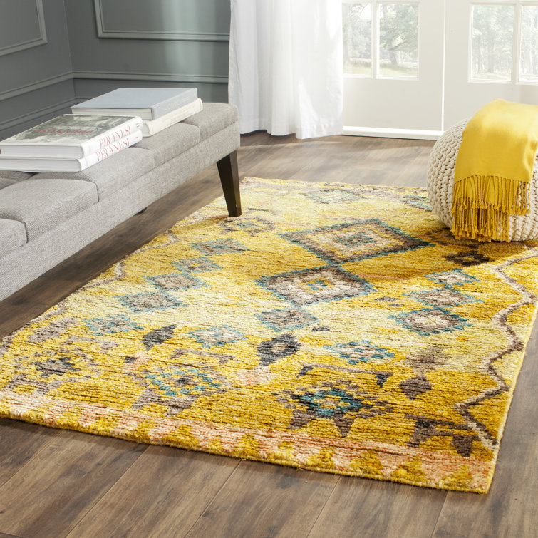 Foundry Select Yates Hand Knotted Jute Ikat Rug & Reviews | Wayfair