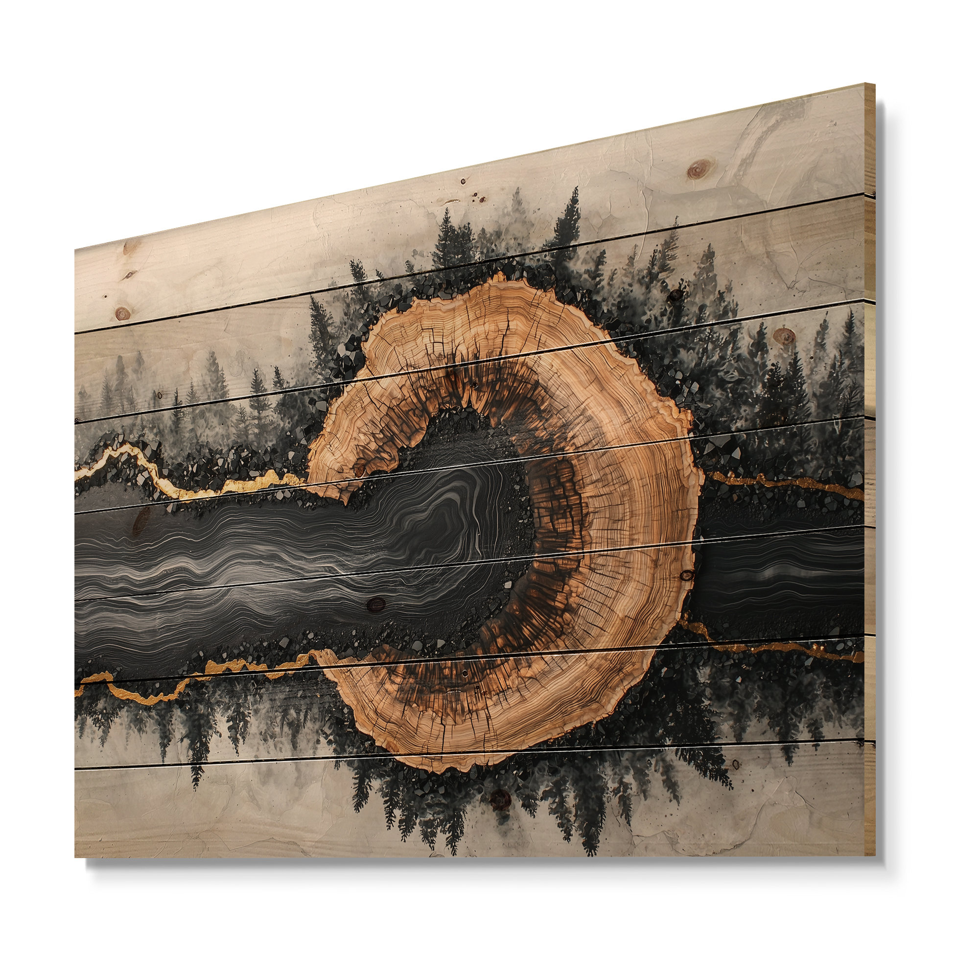 Ophelia & Co. Crystal Current Into The Winter Forest River V - Forest ...