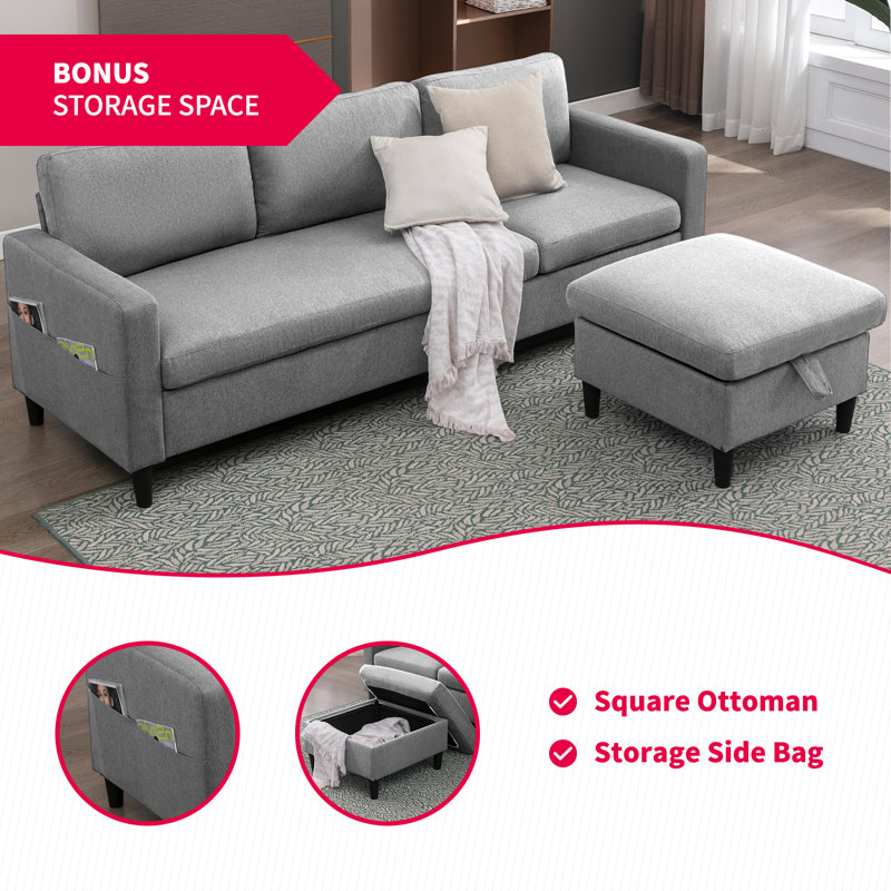 Ebern Designs Usmon 85.83'' Upholstered Sofa | Wayfair