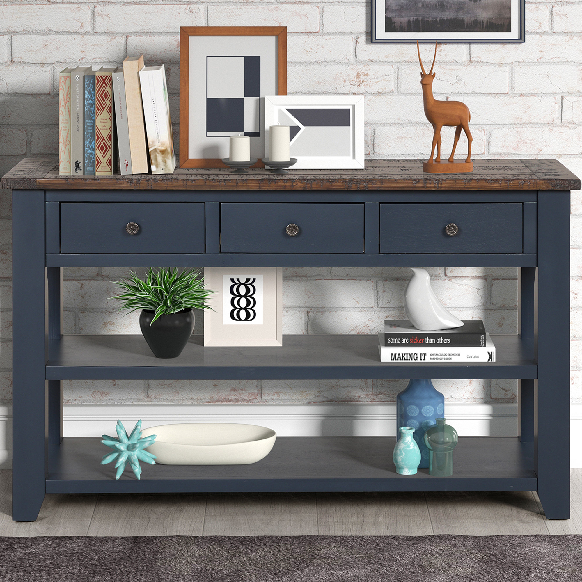 Winston Porter Donik 48.82'' Solid Wood Sideboard Console Table Sofa ...