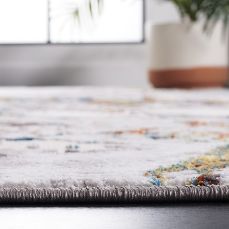 Wade Logan® Alohi Gray/Blue/Gold Rug & Reviews | Wayfair