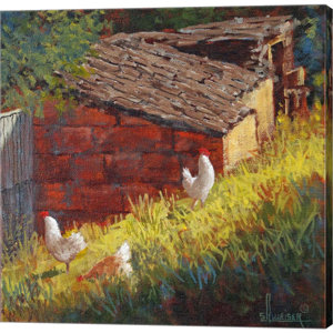 Rosalind Wheeler Chickens by Sharon Weiser - Wrapped Canvas Graphic Art ...