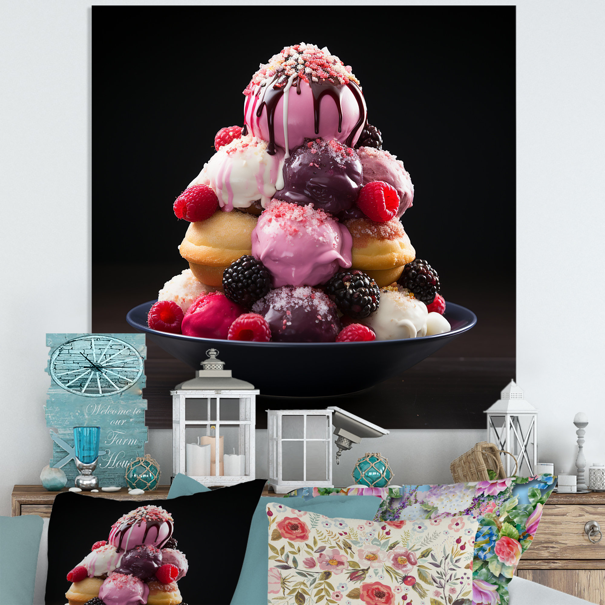 Ivy Bronx Pink Icecream Sundae Dessertschaos - Desserts Metal Wall Art ...