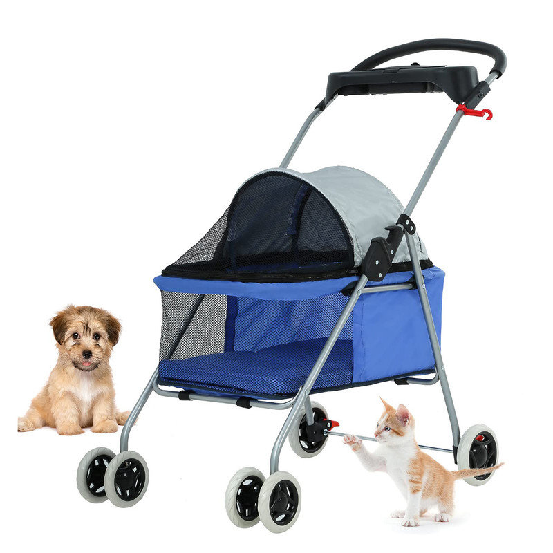 AMIZOY Pet Stroller 4 Wheels Posh Folding Waterproof Portable Travel ...