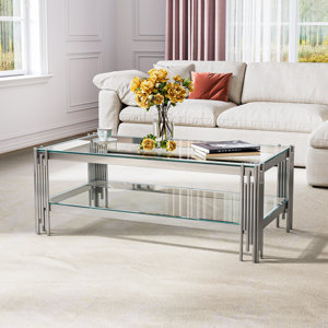 Glass Metal Coffee Tables You'll Love | Wayfair