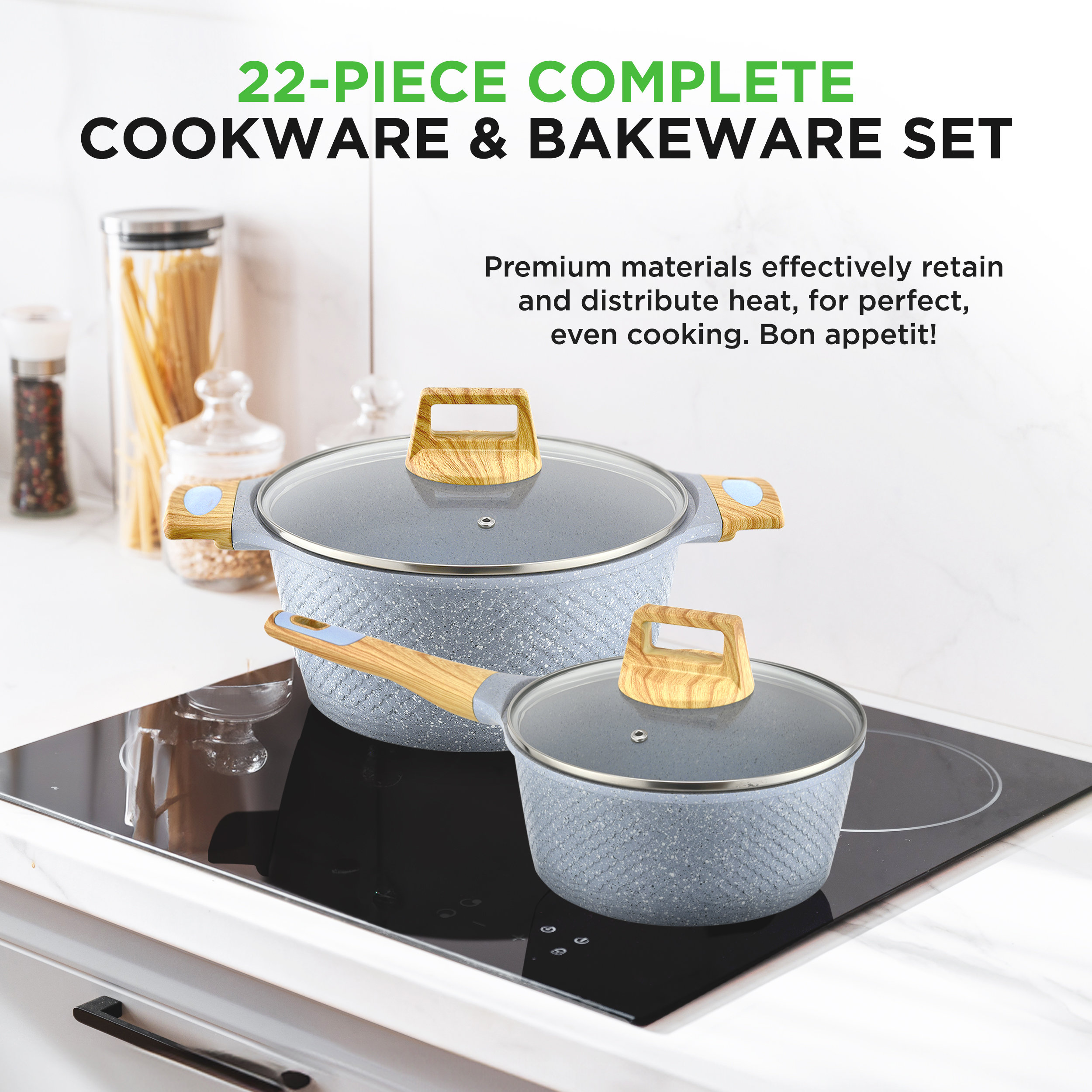 NutriChef 22 - Piece Non-Stick Cookware Set | Wayfair